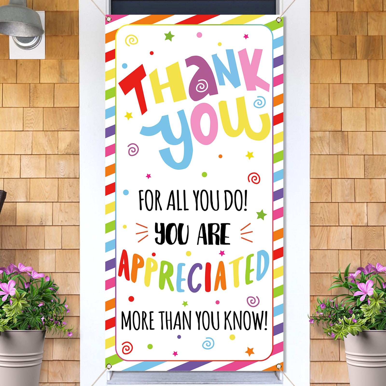 Vohado Thank You for All You Do Door Cover Thank You Banners for Employee Teacher Doctor Nurse Staff Appreciation Decorations 2024 Prom Congratulations Graduates Party Decor