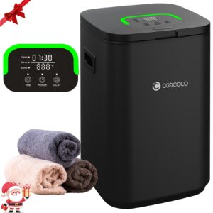 coococo towel warmer, 23l large hot towel heater bucket for bathroom, blanket warmer with child lock and timer, led display, delay time up to 24 hours, house warming for women, men