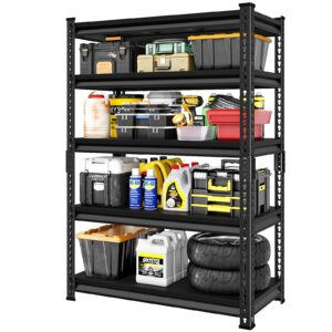 sdxystce 40" w garage shelving heavy duty, 2200lbs loads garage storage shelves, 5-tier metal shelving units and storage racks, industrial utility shelf heavy duty,40" wx18 dx72 h