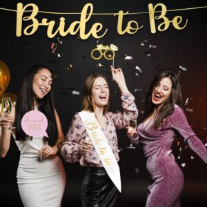 Chug Buddy Bachelorette Party Decorations Pack - Bride Sash, Bride to Be Banner, Tattoos, Confetti & Photo Booth Props - Bachelorette Party Supplies & Accessories