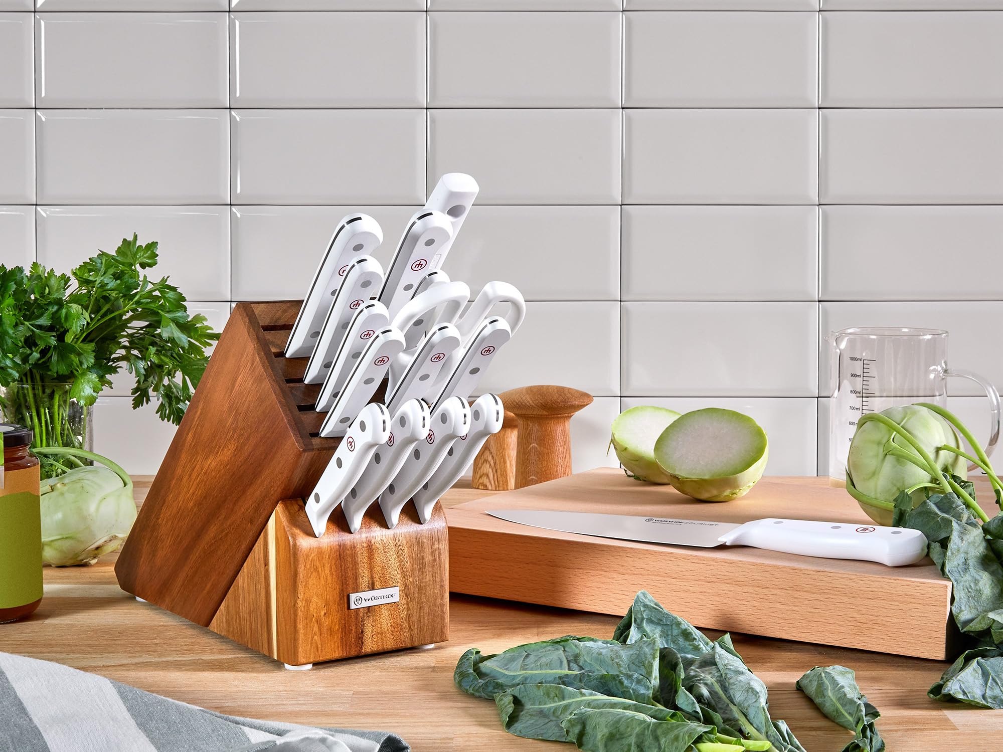 WÜSTHOF Gourmet White Twelve Piece Knife Block Set