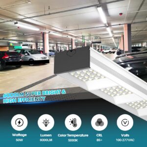 TychoLite 4FT LED Shop Light, 50W, 6000LM, 5000K Daylight, Linkable 4 Foot LED Light Fixture for Garage, 48 Inch Linear LED Light for Workshop, Utility Shop Lights, Suspended & Flush Mount, 4 Pack