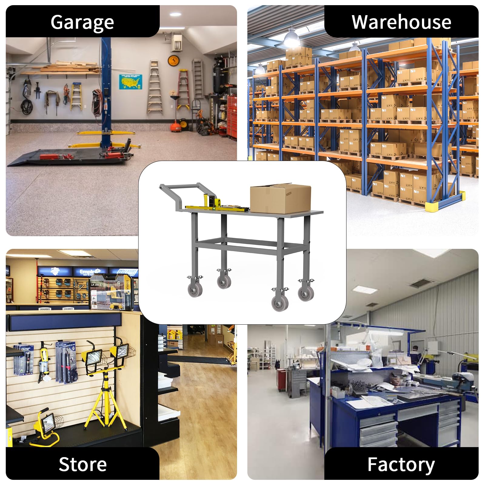 Work Height Platform Truck Cart, 2000LBS Weight Capacity Platform Cart with 5Inch Caster Provide Comfortable 28 Inch Working Platform Allow to Transport and Perform Easily Without Excessive Bending