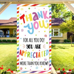 Vohado Thank You for All You Do Door Cover Thank You Banners for Employee Teacher Doctor Nurse Staff Appreciation Decorations 2024 Prom Congratulations Graduates Party Decor