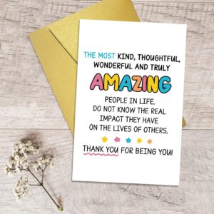 Qiliji Cute Thank You Card, Thank You Card for Friend Bestie, Appreciation Card for Family Partner Coworker Teacher Doctor Nurse, Thank You For Being Amazing