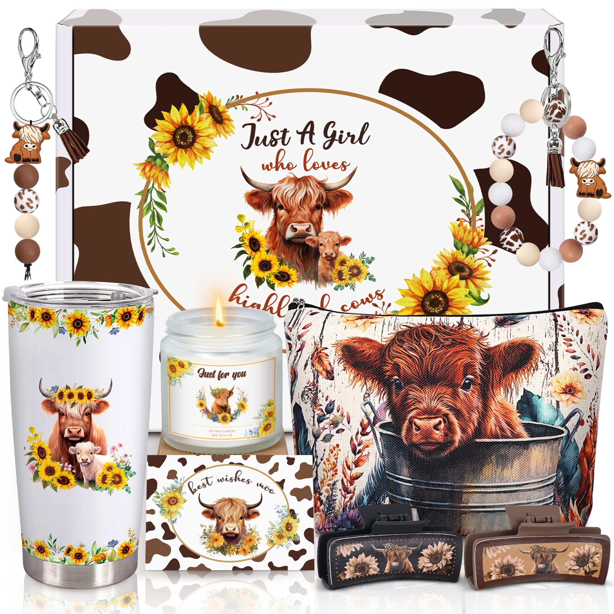 POMINEL Highland Cow Gifts, Highland Cow Gifts Set for Women Girls