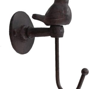 CTW Home Collection Cast Iron Hooks 520013 Songbird Wall Hook, Brownish Black (1)