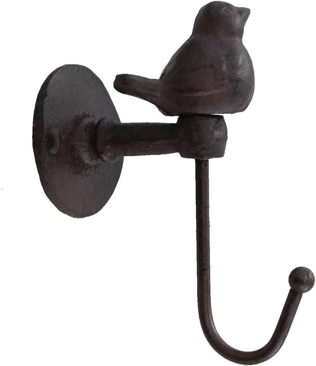 CTW Home Collection Cast Iron Hooks 520013 Songbird Wall Hook, Brownish Black (1)