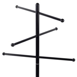 MyGift 5 Ft Tall Dark Brown Metal Floor Standing Bathroom Towel Stand Hanger Tree, Indoor Spa Pool Laundry Drying Rack with 6 Rungs for Hanging Towels or Clothing