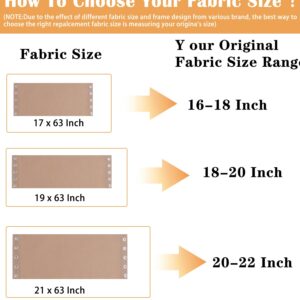 17" 19" 21" Wide Zero Gravity Chair Replacement Fabric, Repair Cloth with 4 Gravity Chair Replacement Cord Screws Kit, Zero Gravity Chair Accessories for Sling Patio Lawn Lounge Chair, Tan