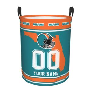 custom miami laundry hamper personalized football style laundry basket with name number custom laundry basket for bedroom bathroom