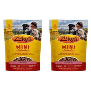 zuke's mini naturals training dog treats pork recipe, 16 ounce (pack of 2)