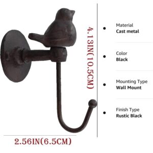 CTW Home Collection Cast Iron Hooks 520013 Songbird Wall Hook, Brownish Black (1)