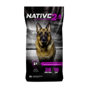 native level 2.5 performance nutrition for canine athletes, lamb, salmon meal & rice formula, 40 lb bag