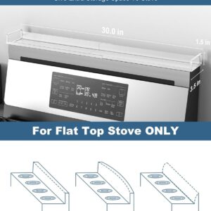 Bumusty 6X Strong Magnetic Shelf for Stove, Adjustable Stove Top Shelf, 20"-30" Oven Shelf Spice Rack Over the Stove, Seasoning Organizer Kitchen Shelves, Matte White