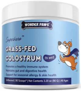 premium grass fed colostrum for dogs – pure bovine colostrum for dogs – immune, allergy, skin & itch relief – all ages, sizes & breeds – 3.20oz