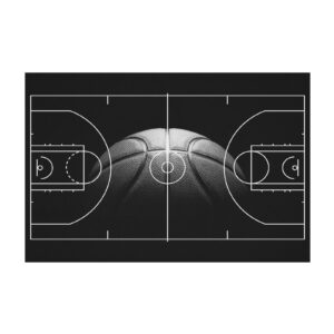 Osimiccp Basketball Rug for Boys Bedroom Size 5'x7',Non-Slip Basketball Court Rug Basketball Decor for Boys Room and Living Room