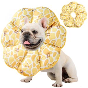 beahing dog cones after surgery soft sunflower design dog surgery collar protective recovery collars for dogs anti-bite lick wound dog cone collar for quick healing m, dog cones after surgery soft