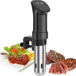 Sous Vide Machine, Sous Vide Cooker 1000W Fast Heating Immersion Circulator Cooker with Lid, Accurate Temperature and Time Control, Digital Display and Touch Control, Stainless Steel