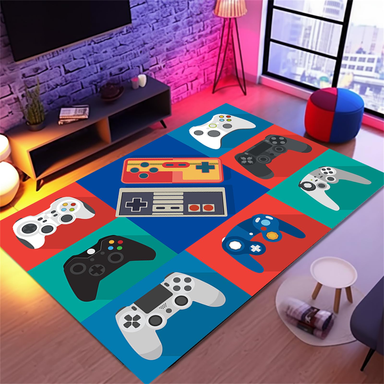 Osimiccp Gaming Rug for Boys Room Size 5'x7',Non-Slip Gamer Room Decor for Boys,Gamer Rug for Boys Room and Bedroom Living Room