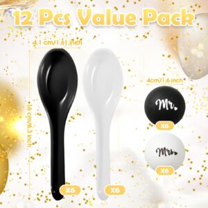 PullCrease 12 Pack Wedding Spoon Relay Race Toy Set for Boy Girl Adults, Wedding Games for Reception Team Bride Team Groom Ball and Spoon Race Game for Wedding Bachelorette Party After Party Supplies