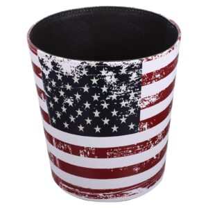 pretyzoom us flag vintage leather trash can wastebaske pu leather trash bin retro toilet paper bin garbage can for bathroom kitchen bedroom office