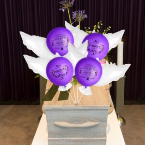 39 pcs Dove Memorial Balloons, Peace Dove and Purple to Release in Sky Biodegradable Balloons to Memory Life Floting Balloons for Funeral, Happy Heavenly