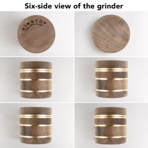 KINGTOP Grinder, 2.5" Walnut & Aluminum Grinder