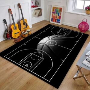 osimiccp basketball rug for boys bedroom size 5'x7',non-slip basketball court rug basketball decor for boys room and living room