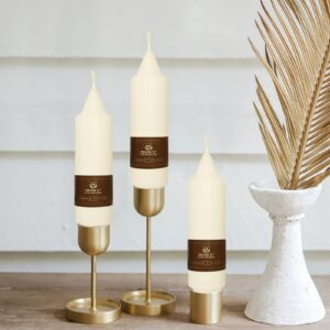 NJAO HOO Ivory Short Taper Candle 5 Inch Candlesticks Unscented Dripless Tapered Candle Set for Home Decor Wedding Party Dinner Candles, 4 Pack