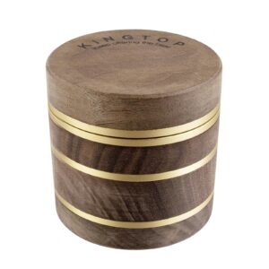 KINGTOP Grinder, 2.5" Walnut & Aluminum Grinder