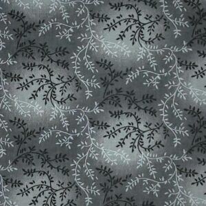 Generic Quilt Backing, Large, Seamless,Gray/Black Leaf - 47603-80G, 108""x108""