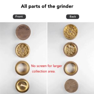 KINGTOP Grinder, 2.5" Walnut & Aluminum Grinder