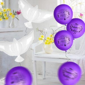 39 pcs Dove Memorial Balloons, Peace Dove and Purple to Release in Sky Biodegradable Balloons to Memory Life Floting Balloons for Funeral, Happy Heavenly