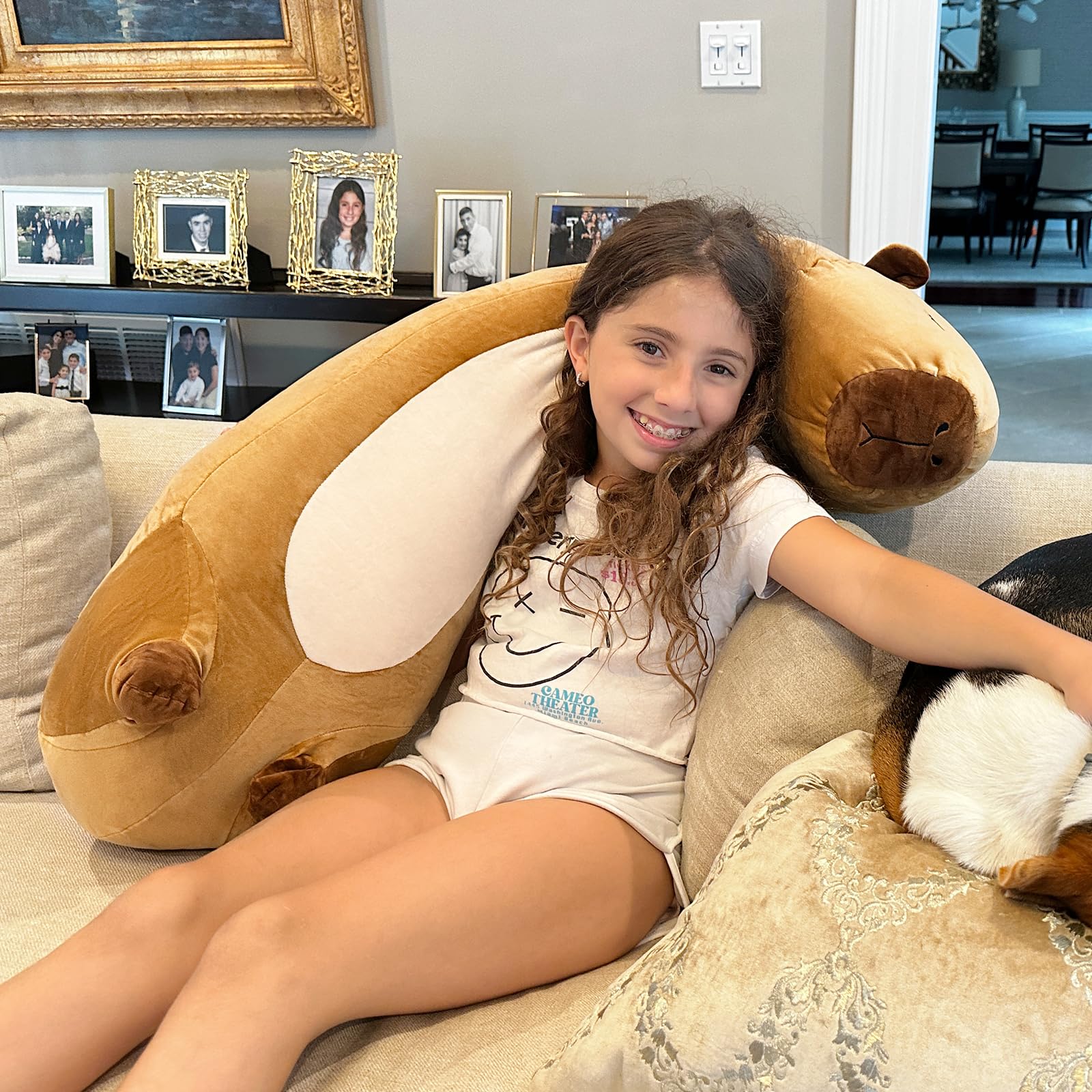 MorisMos Long Capybara Body Pillow 39.3in, Cute Capybara Stuffed Aminal Sleeping Big Pillow Cuddly Soft Throw Pillow Toy Gift for Kids Grilfriend