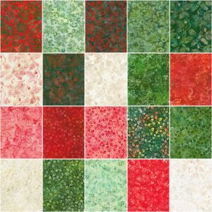 Lunn Studios Artisan Batiks Joyful Holidays 42 10-inch Squares Layer Cake Robert Kaufman TEN-1311-42, Assorted