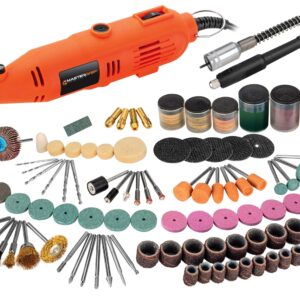 Mastergrip 1.1-Amp Variable Speed Steady-Grip Rotary Tool with 215-Piece Accessory Kit, Electronic Speed Adjust, and Carrying Case - 790461ECE