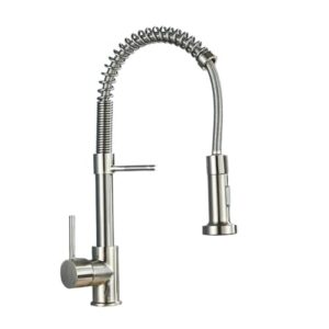 brushed nickel kitchen faucet countertop mount mixer faucet 360 degree swing flow sprayer nozzle kitchen sink hot and cold faucet (color : brushed nickel a)