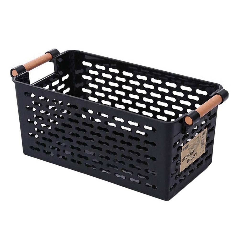 Generic 1PCS Hollow Out Storage Basket,Portable Cosmetic Storage Organizer Snack Finishing Box Cosmetic Container for Home(Black), AM0XEB0JXUWUS