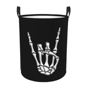 rock n roll skeleton hand laundry basket laundry basket with handle waterproof round oxford cloth laundry basket storage basket