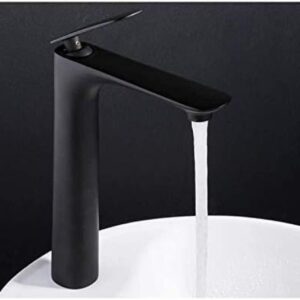 DREAMCAR Kitchen Taps Kitchen Tap Kitchen Tap Bathroom Faucet Black Solid Brass Bathroom Solid Basin Mixer Tap Hot & Cold Bath Single Handle Sink Waterfall Taps,Sink Faucet, cy-0110