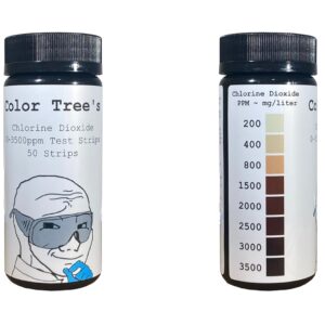 Color Tree's 3000ppm Chlorine Dioxide Test Strips - 50 Strips - 0-3000ppm Range - DIY CDS - OEM Custom ClO2 Test Strips