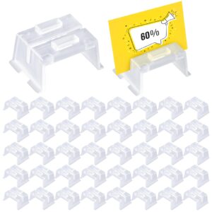 glikceil 100 pack sign clips merchandise sign reusable plastic name card price card tag label for table pantry retail shopping mall store supermarket upc price card & ticket display