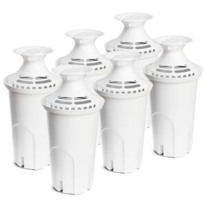 water filter replacement for brita water pitchers and dispensers, classic 35557, ob03, mavea 107007, reduce chlorine and bad taste, bpa free, pack of 6