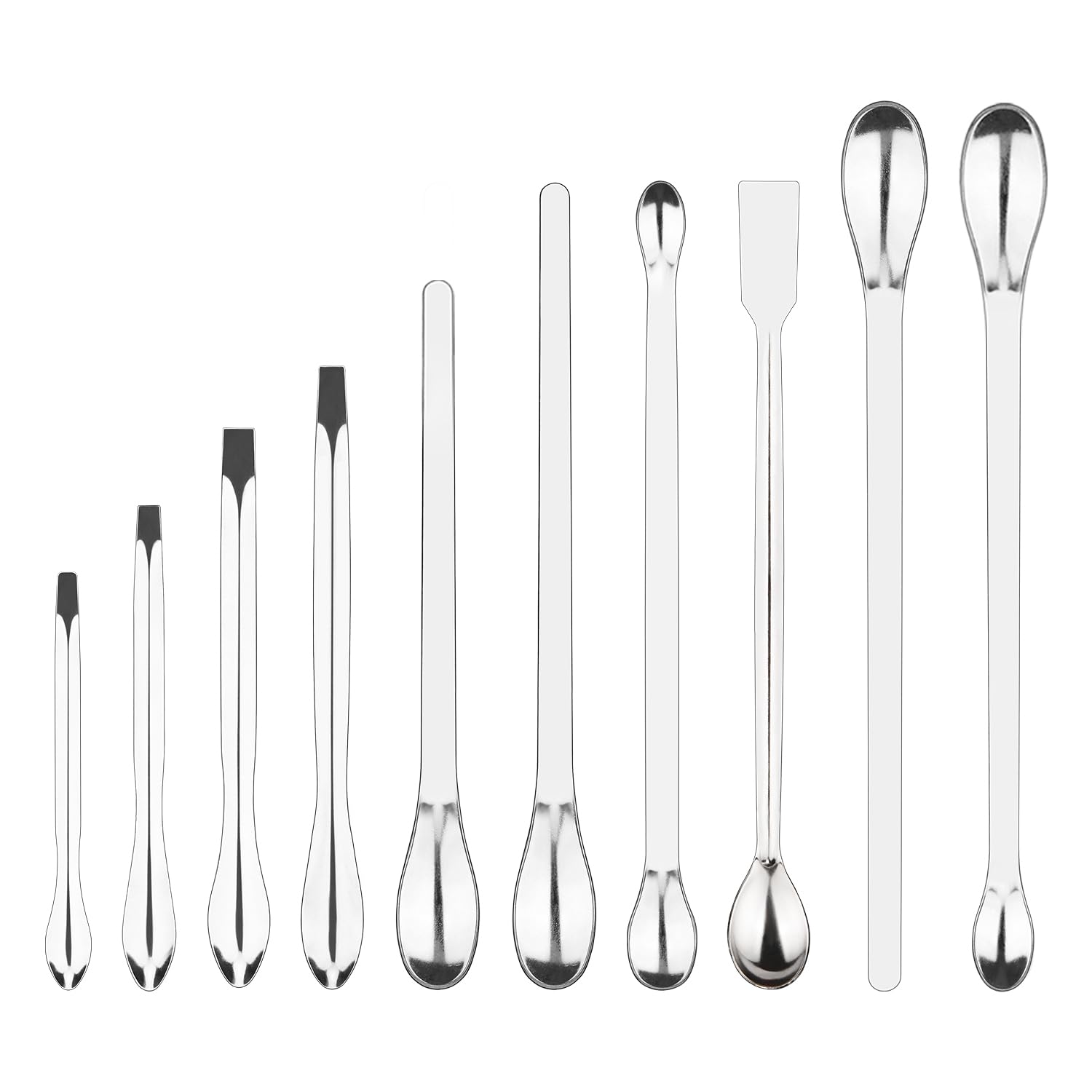 FunChem Micro Spoons, 10 pcs Set of Laboratory Micro Spoons, Sampling Spoons for Precise Weighing