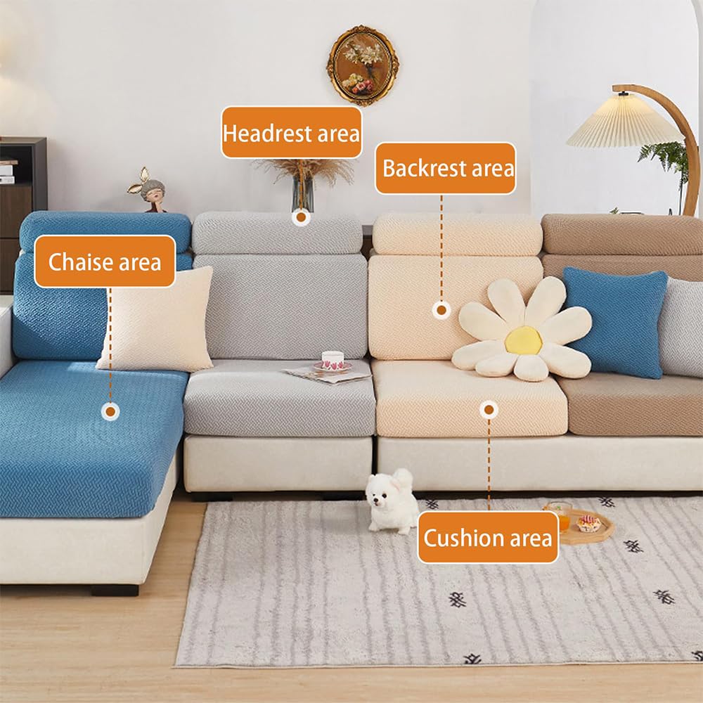 Sofa Hero Covers for Couch, Soothing Home Sofa Covers, Magic Sofa Covers, Stretch Washable Non Slip Sectional Sofa Cushion Slipcovers for Furniture Living Room (Seat covers Regular S,Style-B)