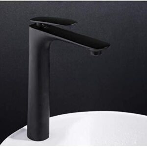 DREAMCAR Kitchen Taps Kitchen Tap Kitchen Tap Bathroom Faucet Black Solid Brass Bathroom Solid Basin Mixer Tap Hot & Cold Bath Single Handle Sink Waterfall Taps,Sink Faucet, cy-0110