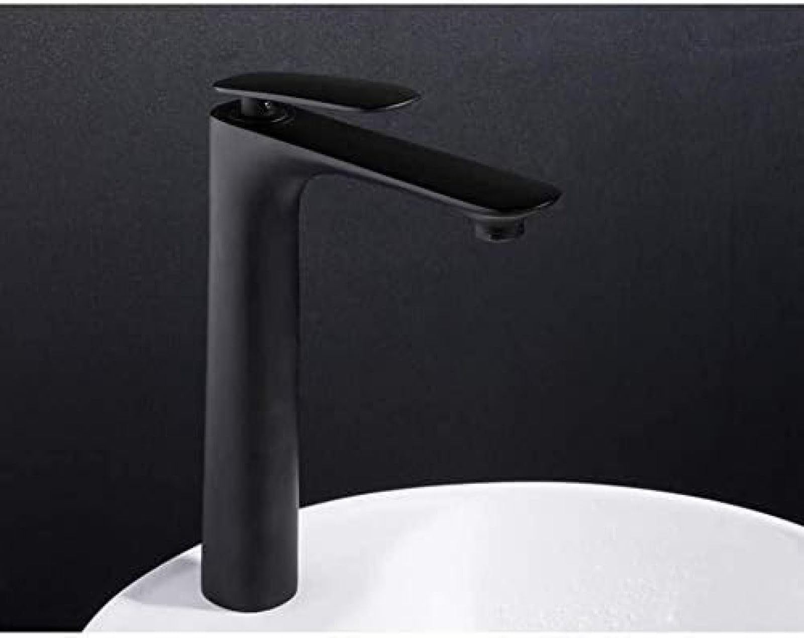 DREAMCAR Kitchen Taps Kitchen Tap Kitchen Tap Bathroom Faucet Black Solid Brass Bathroom Solid Basin Mixer Tap Hot & Cold Bath Single Handle Sink Waterfall Taps,Sink Faucet, cy-0110