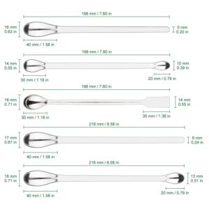 FunChem Micro Spoons, 10 pcs Set of Laboratory Micro Spoons, Sampling Spoons for Precise Weighing