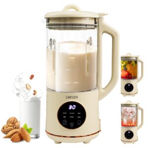 automatic nut milk maker,40oz soy milk maker for homemade almond,oat,soy milk,plant-based milk,soup maker machine,milk maker machine with delay start/keep warm/self clean/boil water (white)